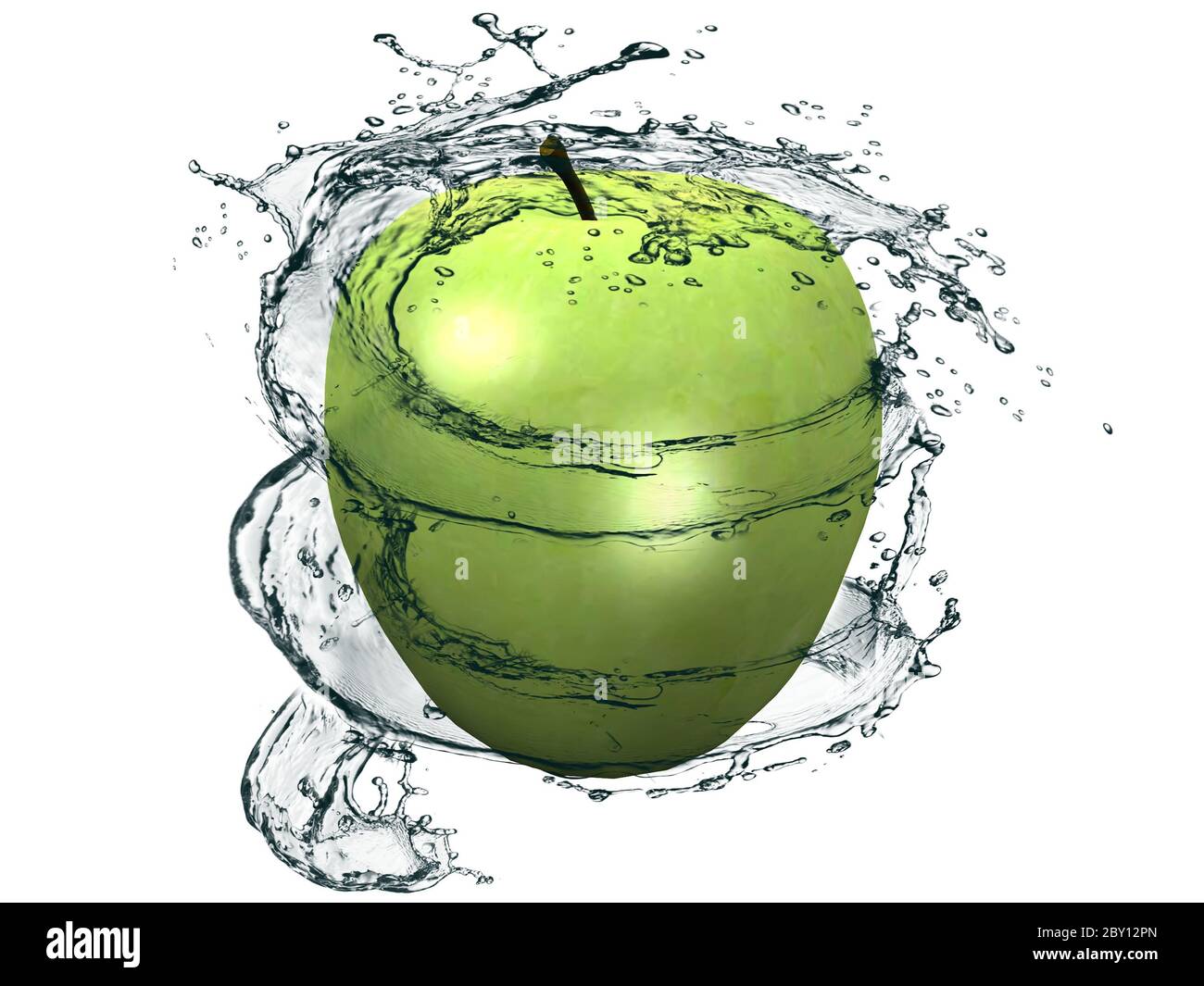 green apple and water jet Stock Photo - Alamy