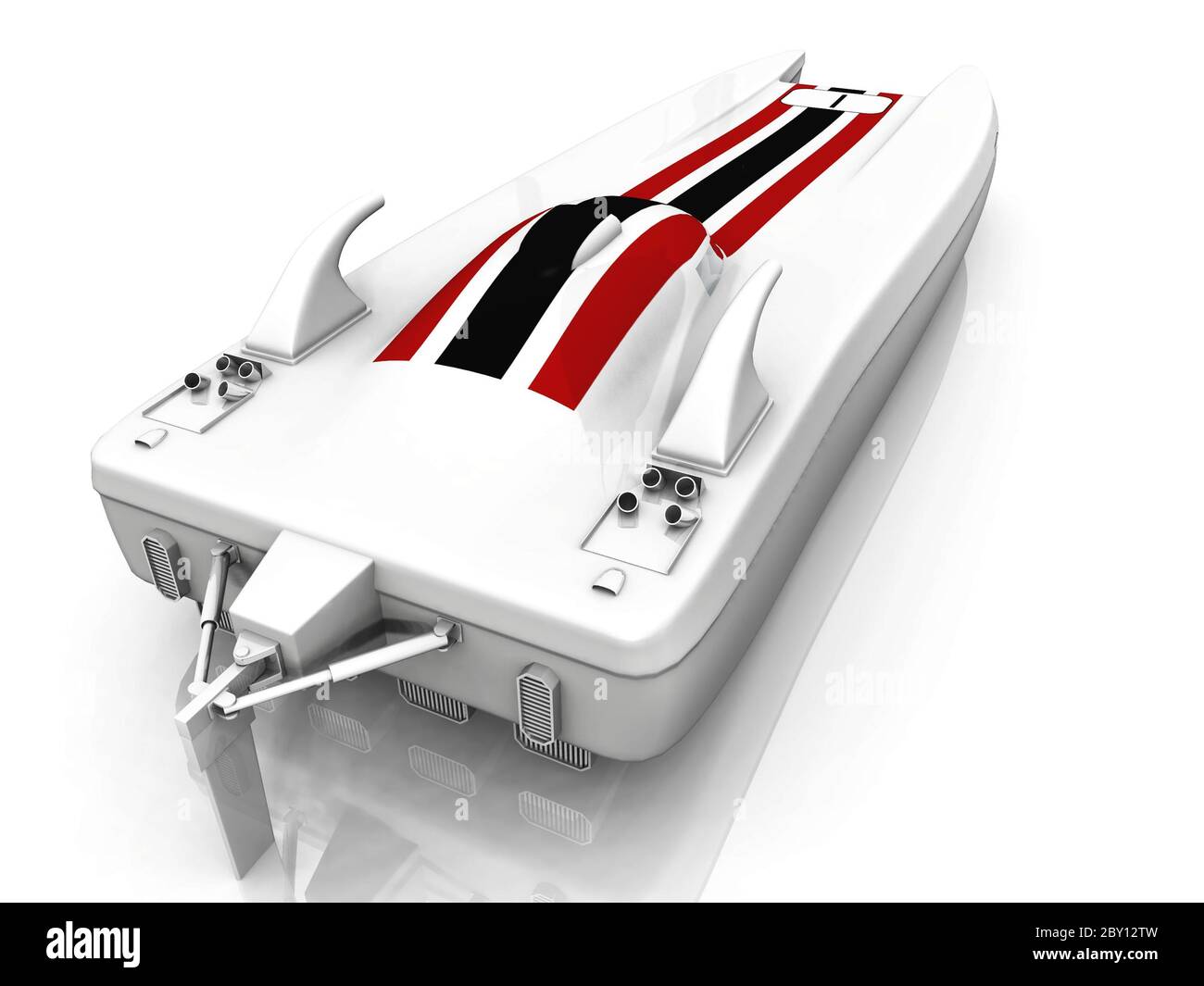 racing speedboat on a white background Stock Photo - Alamy