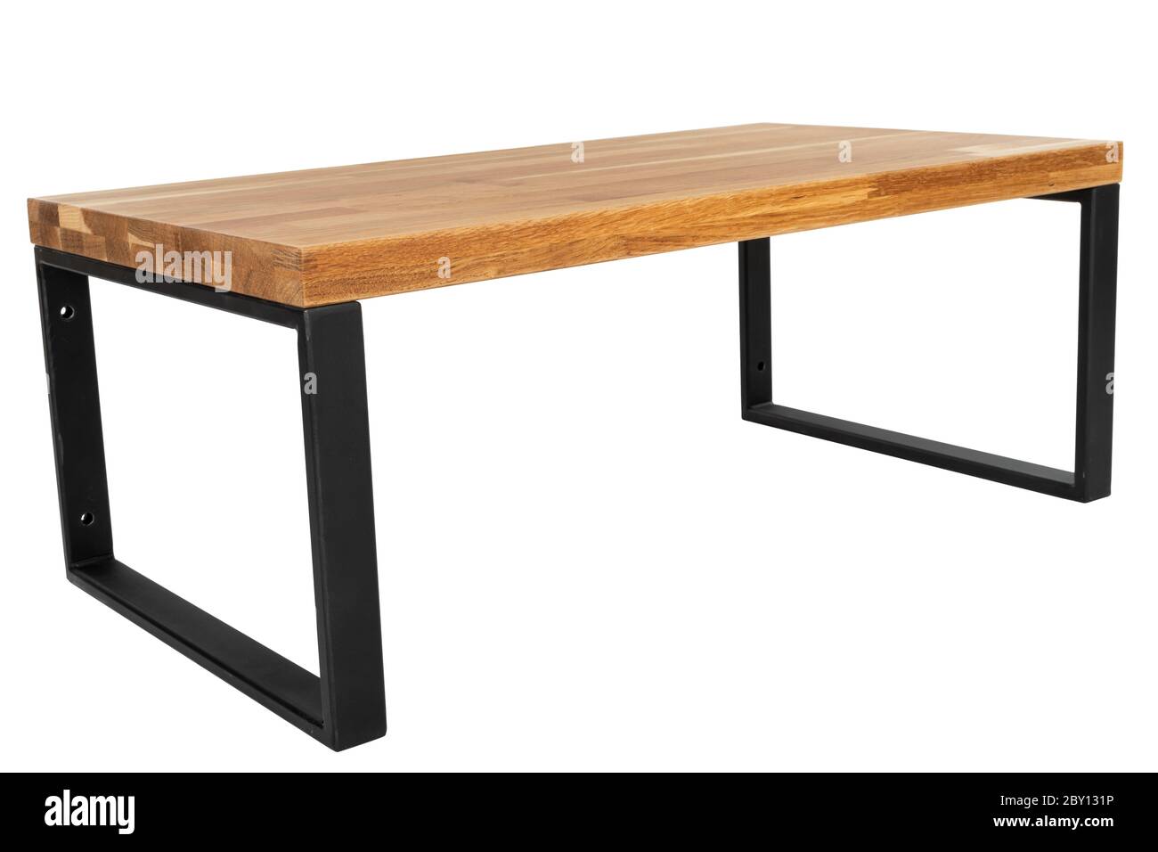 Picture of modern wooden table on isolated background Stock Photo - Alamy
