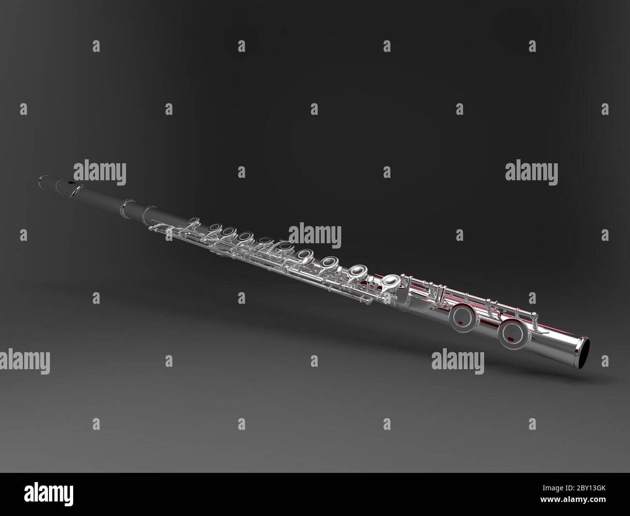 the flute on a gray background Stock Photo - Alamy