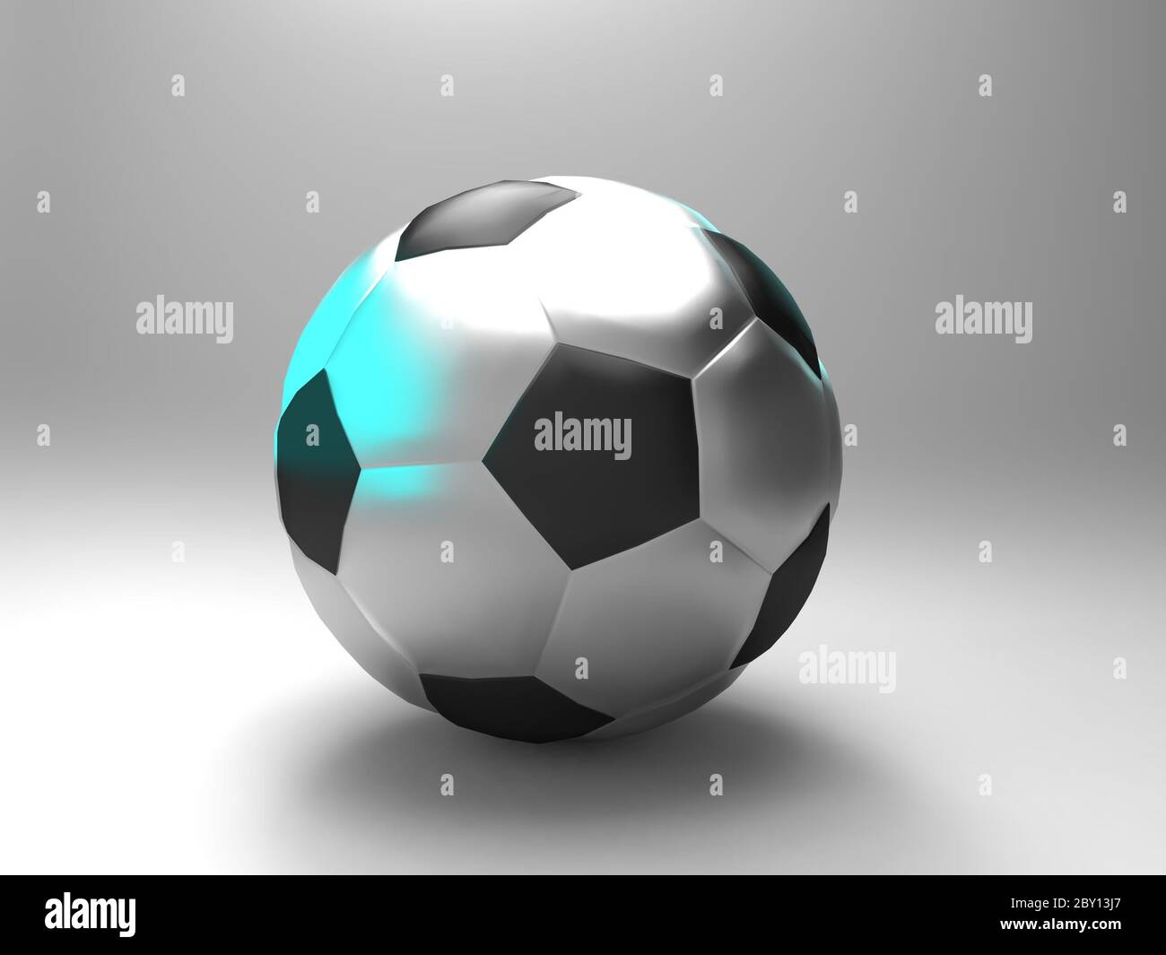 a soccer ball on a grey background Stock Photo - Alamy