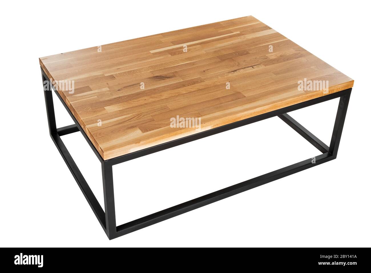 Picture of modern wooden table on isolated background Stock Photo - Alamy
