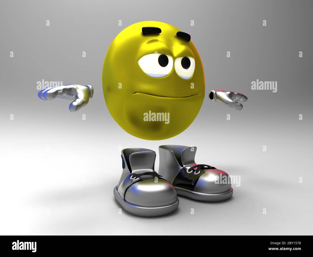 The yellow metal smiley Stock Photo - Alamy