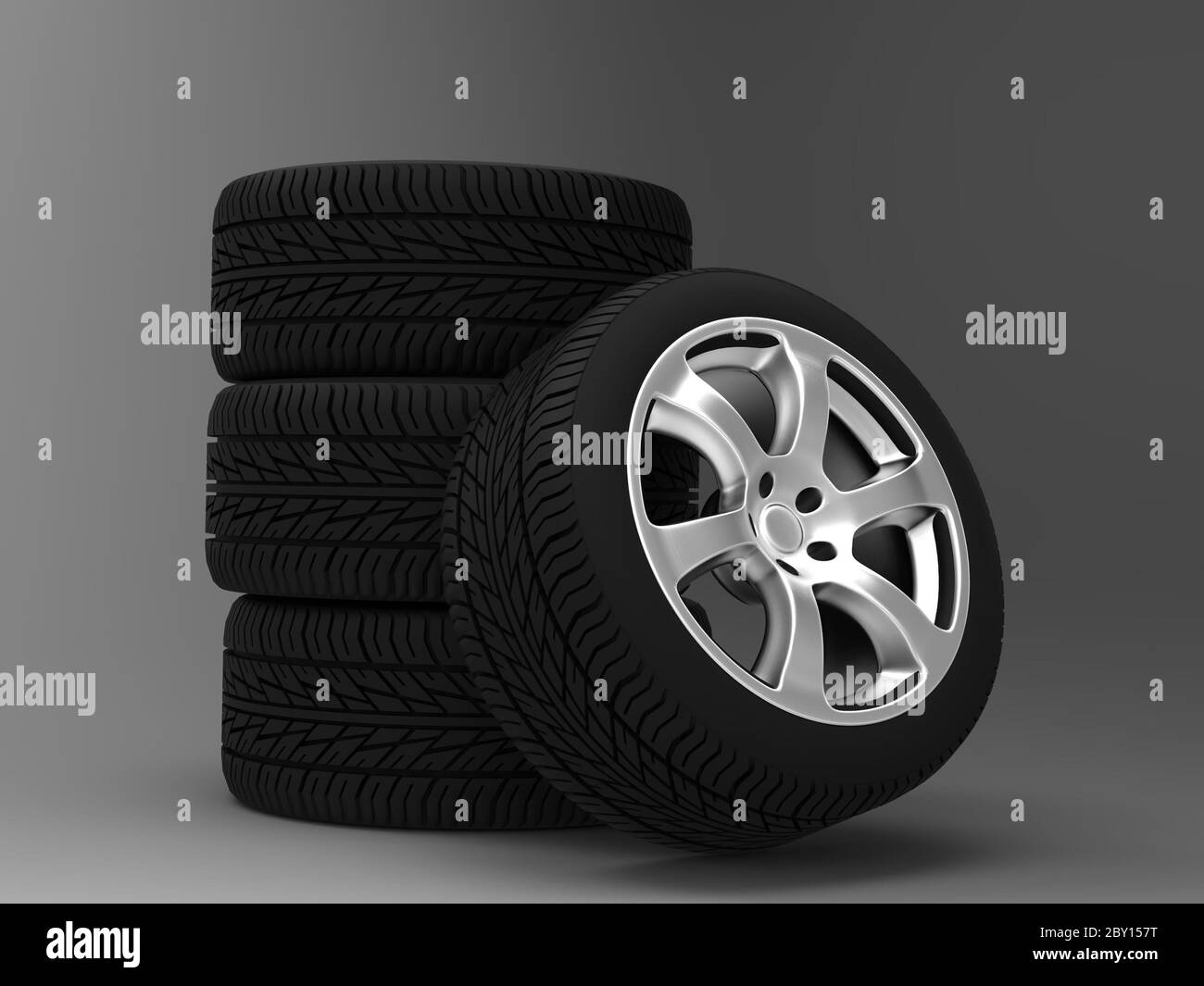 Four wheels car Black and White Stock Photos & Images - Alamy