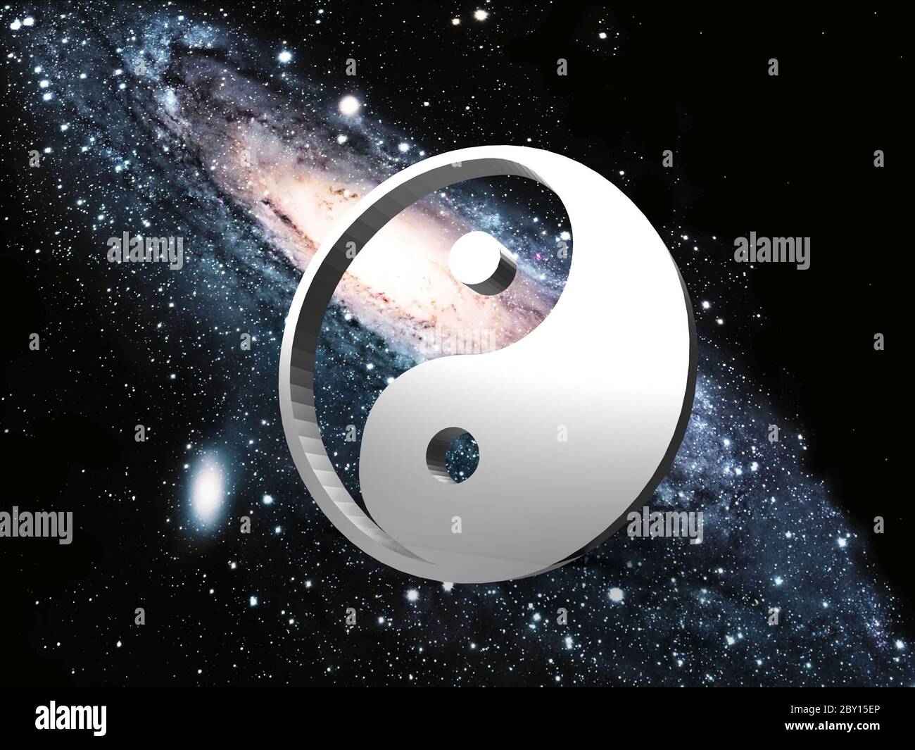 The spiral galaxy and ying yang Stock Photo - Alamy
