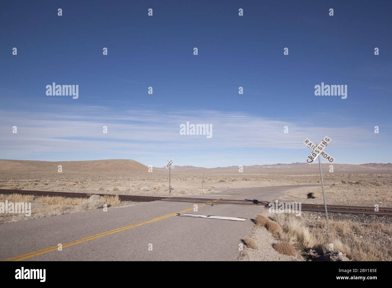 Night Railroad Crossing Desert