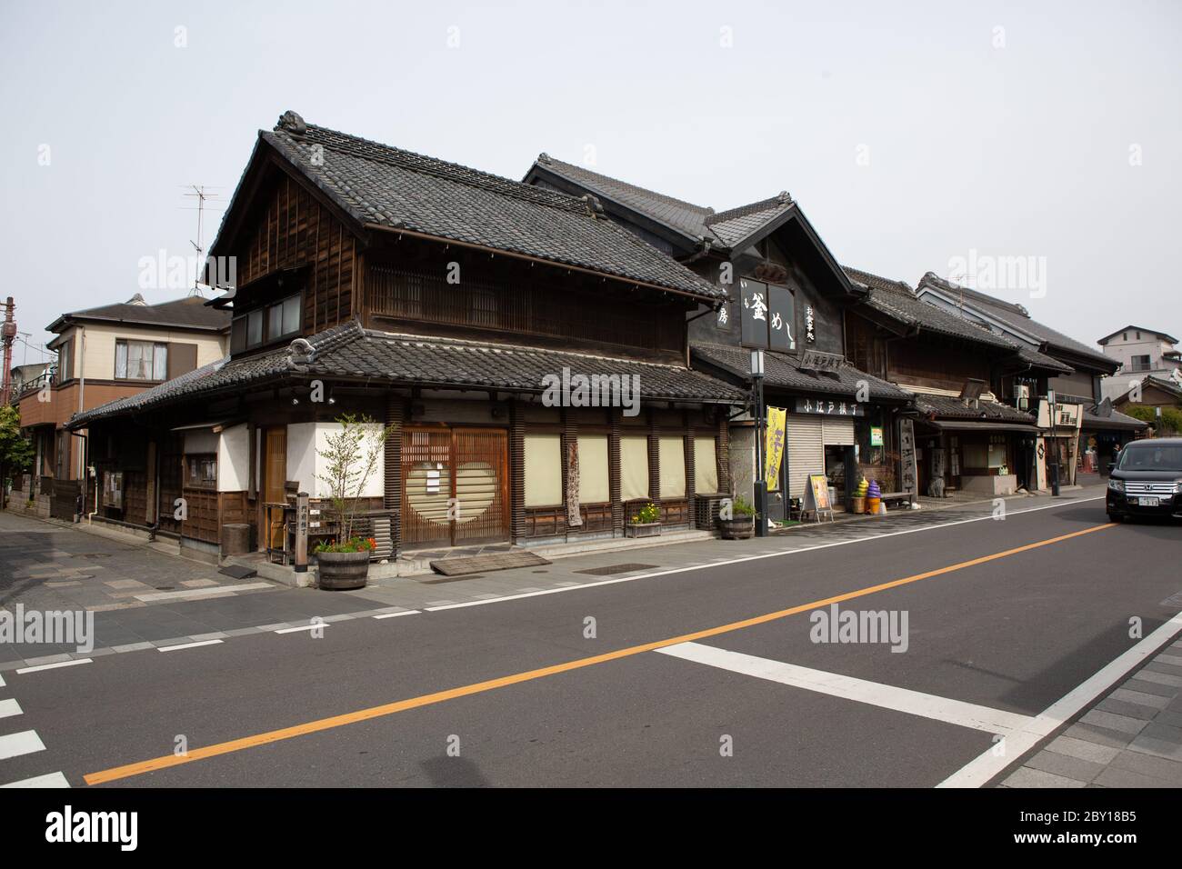 Kurazukuri or clay-walled warehouse-style buildings in Kawagoe, Saitama ...
