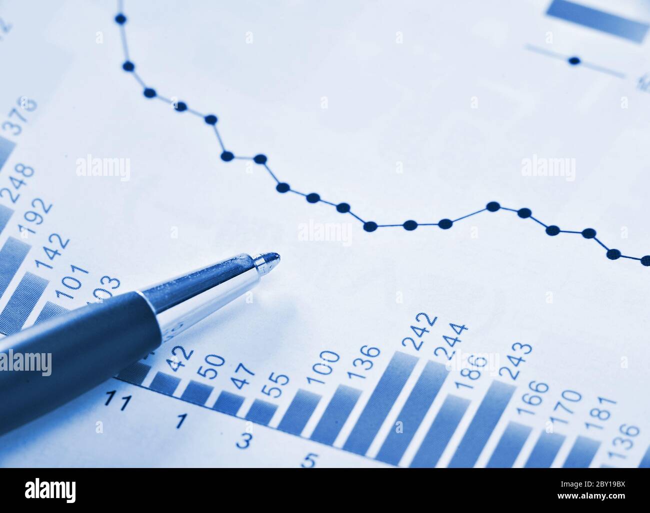 financial chart in blue Stock Photo - Alamy