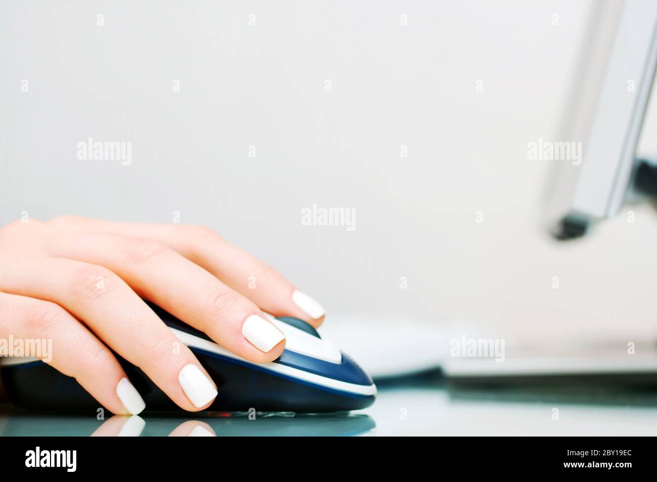 Female hands working on computer Stock Photo - Alamy