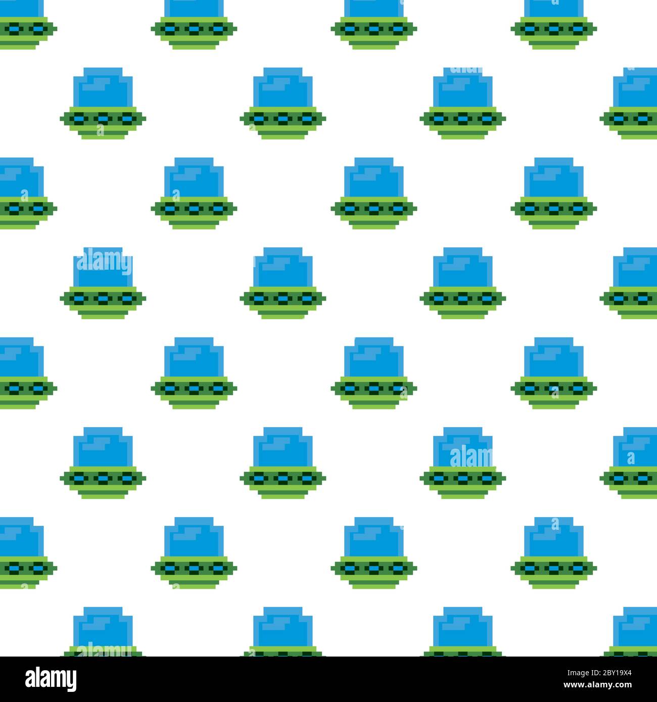ufos flying 8 bits pixelated pattern vector illustration design Stock ...