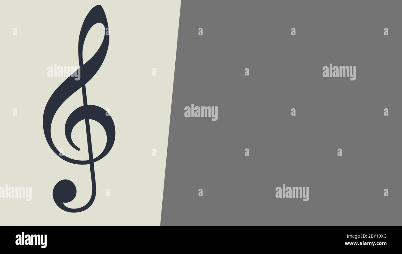 Treble clef icon on a background with copy space. Concept of music ...