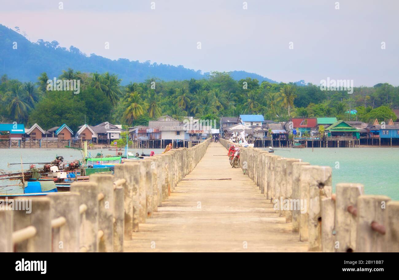 Koh Libong Pier Stock Photo - Alamy