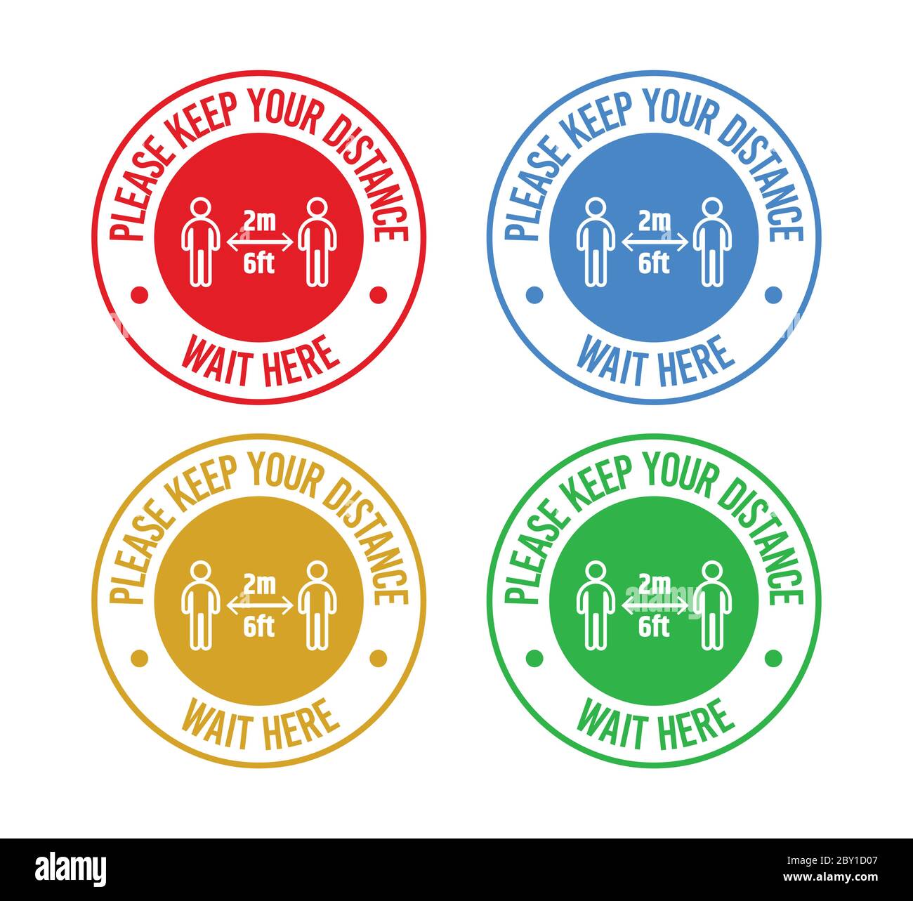 please keep your distance, wait here and maintain social distancing of ...