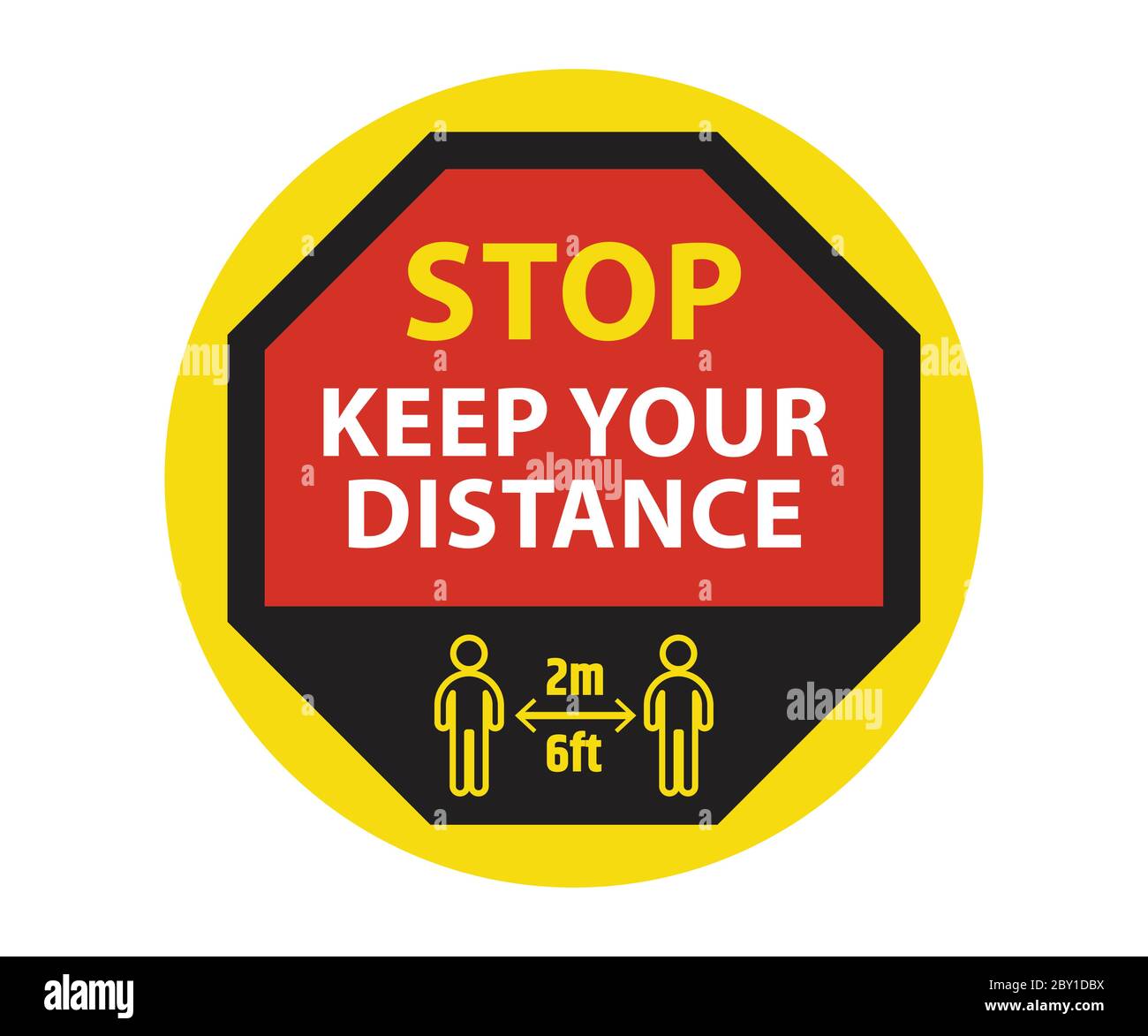 stop keep your distance and maintain social distancing sign vector ...