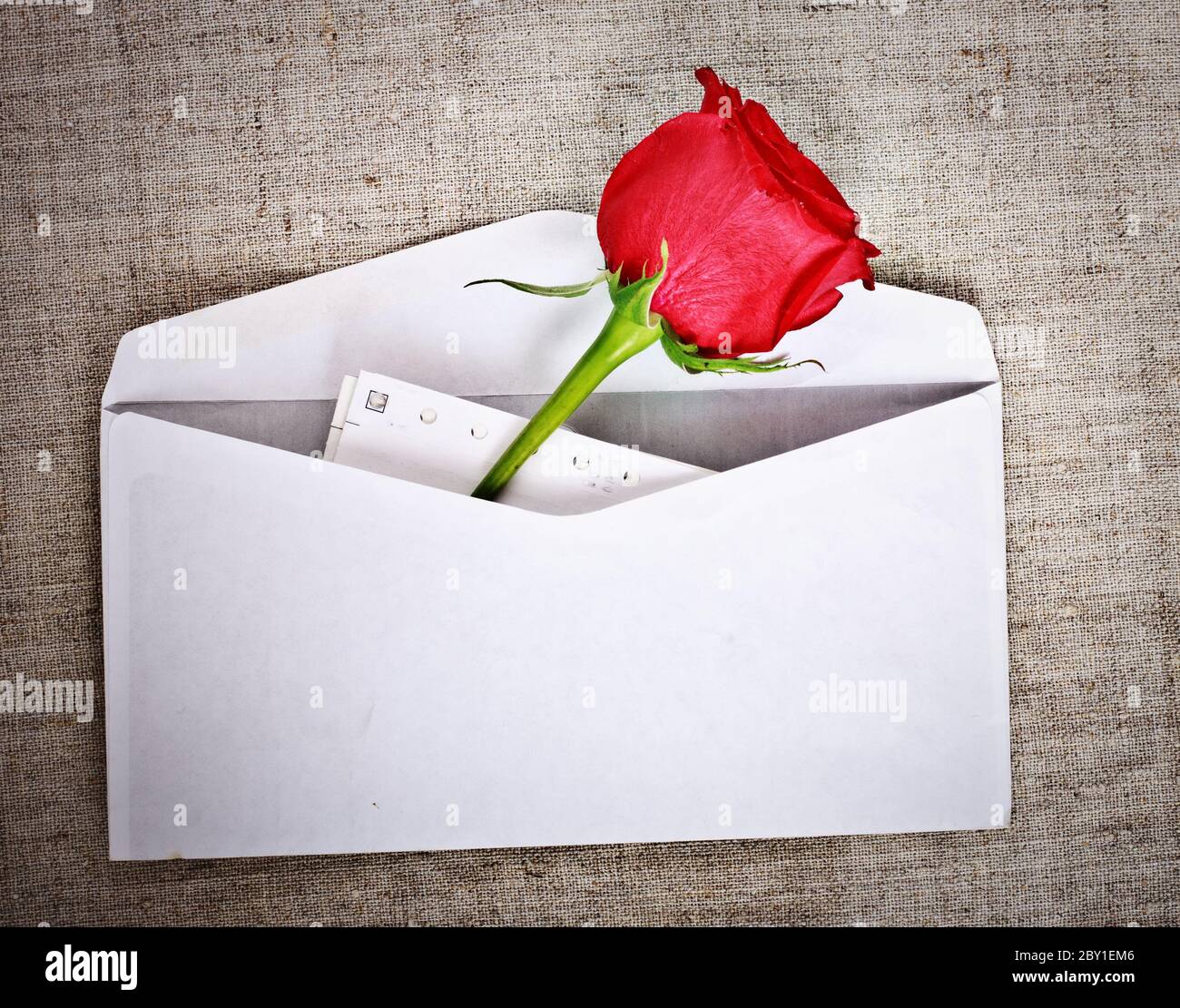 Red Rose and Letter Stock Photo - Alamy