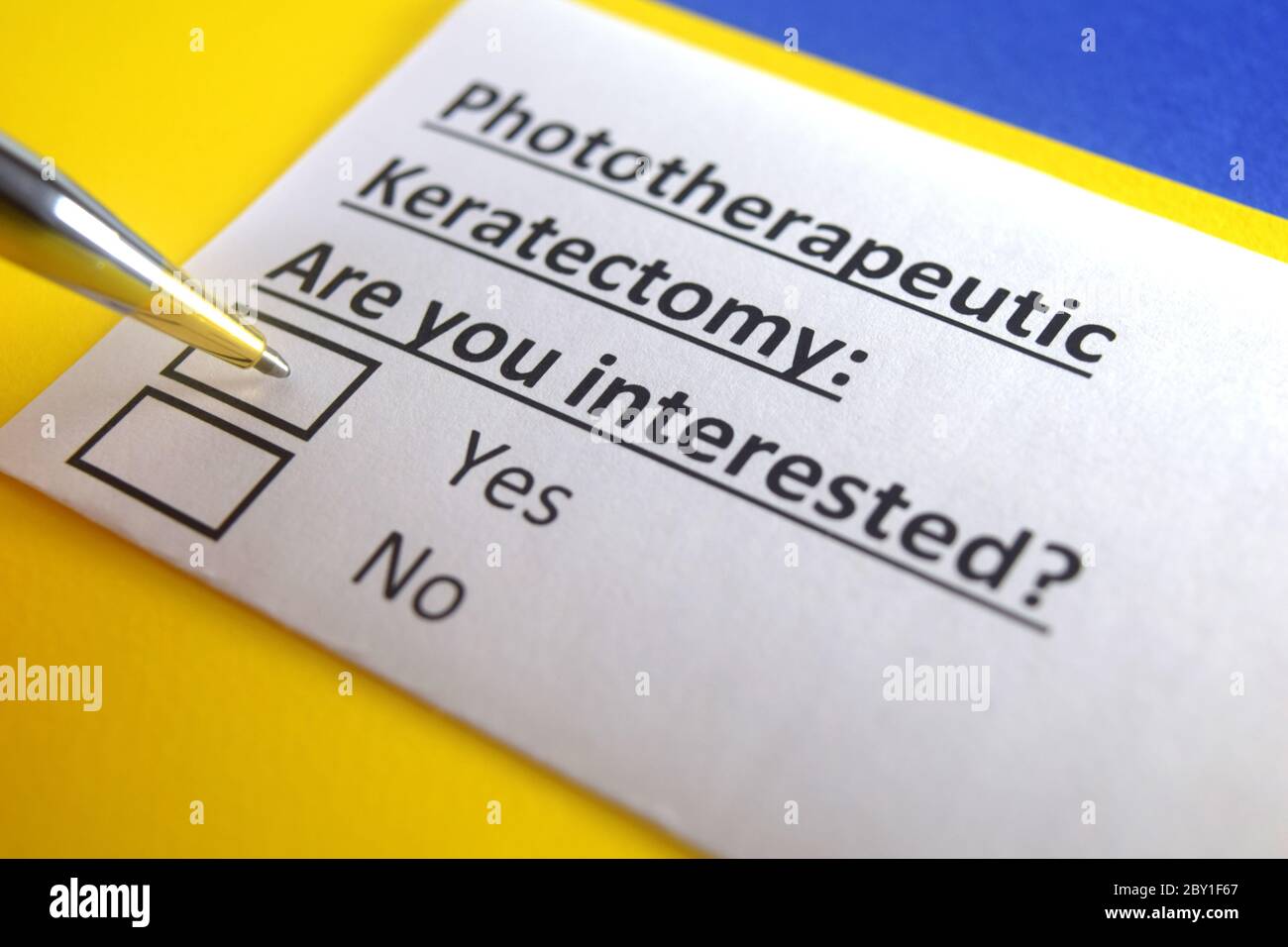 One person is answering question about phototherapeutic keratectomy ...