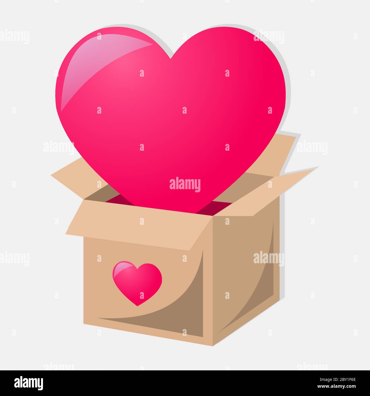 love sign put into cardboard vector illustration symbol for charity and ...