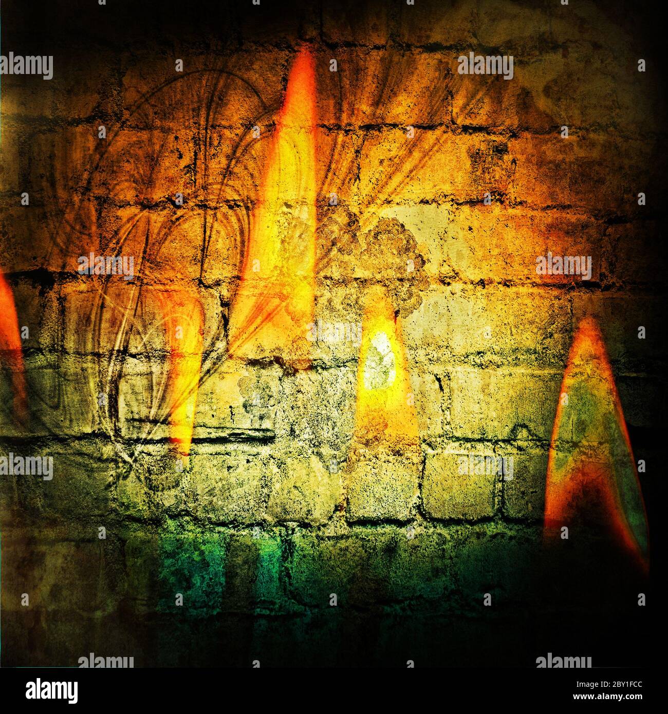 fire on the wall Stock Photo - Alamy