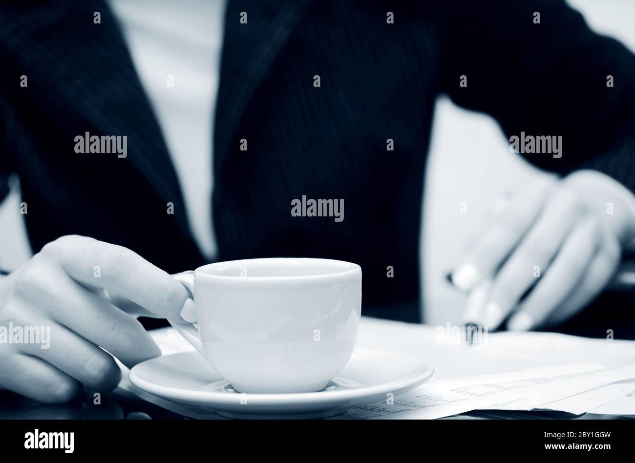 Coffee and accounting Stock Photo - Alamy