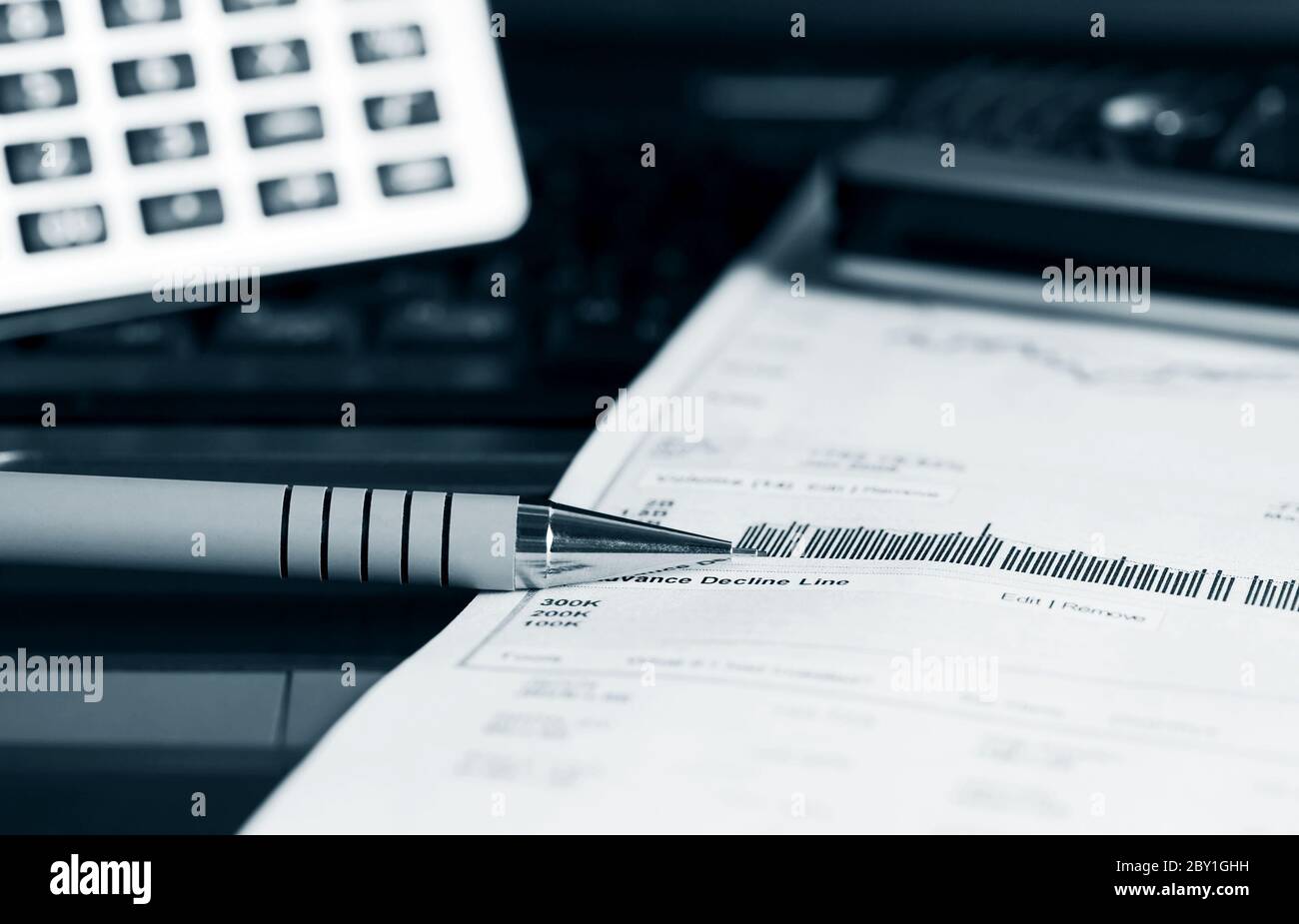 Stock market reports analysis Stock Photo - Alamy