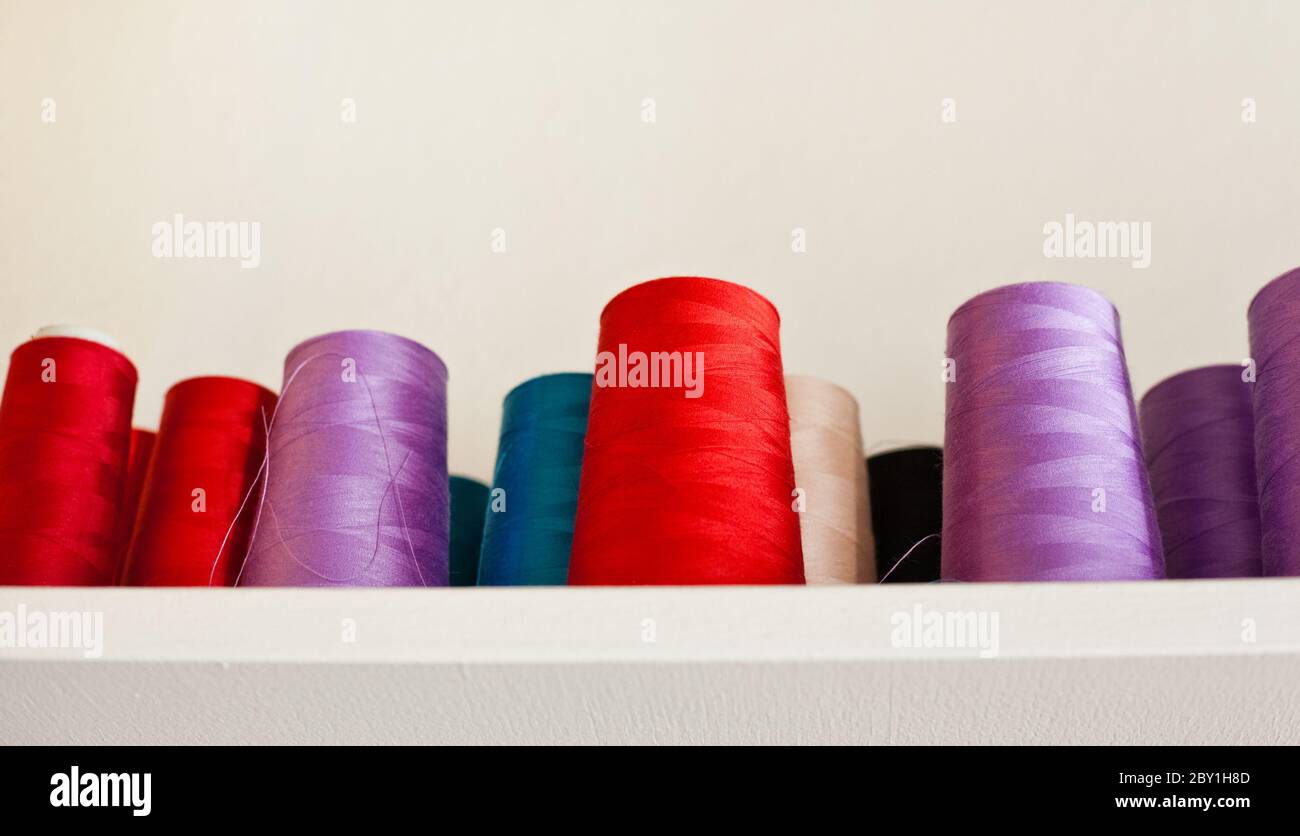 Reels of Threads Stock Photo - Alamy