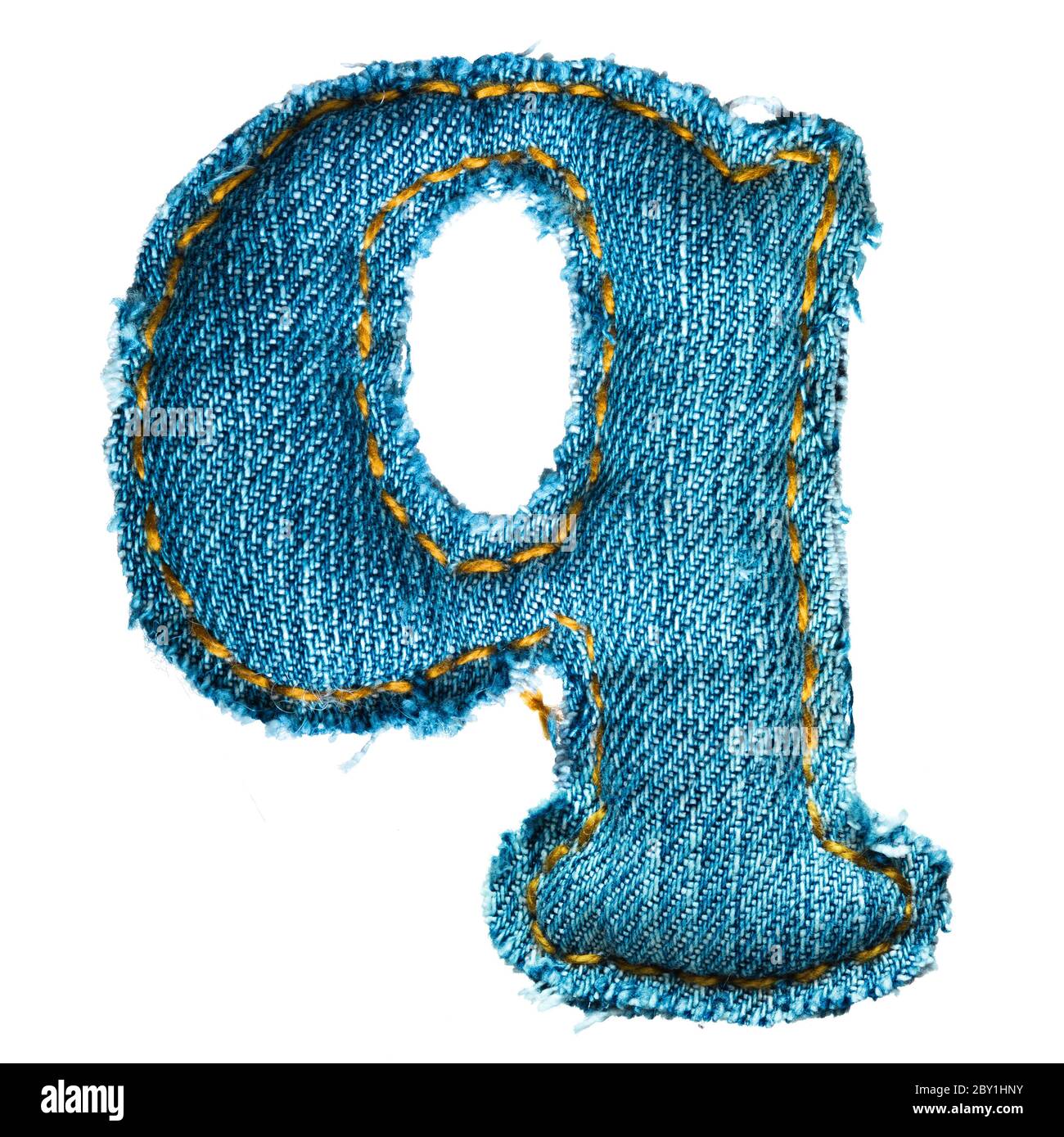 Handmade lowercase letter of jeans alphabet Stock Photo - Alamy