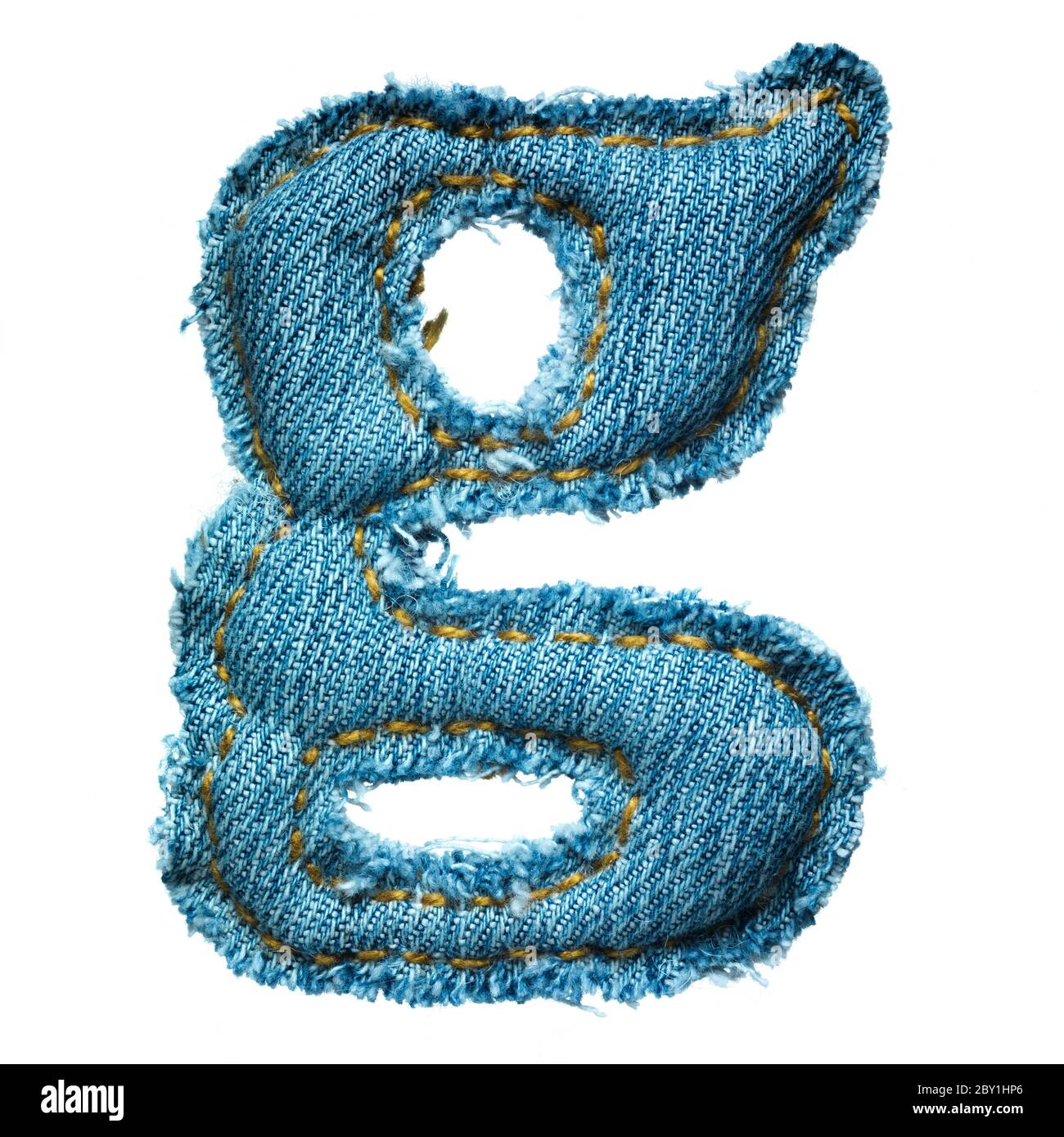 Handmade lowercase letter of jeans alphabet Stock Photo - Alamy