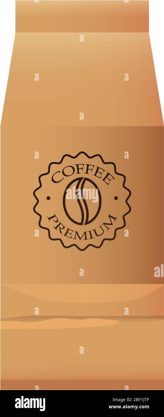 coffee paper bag elegant packing product vector illustration design ...