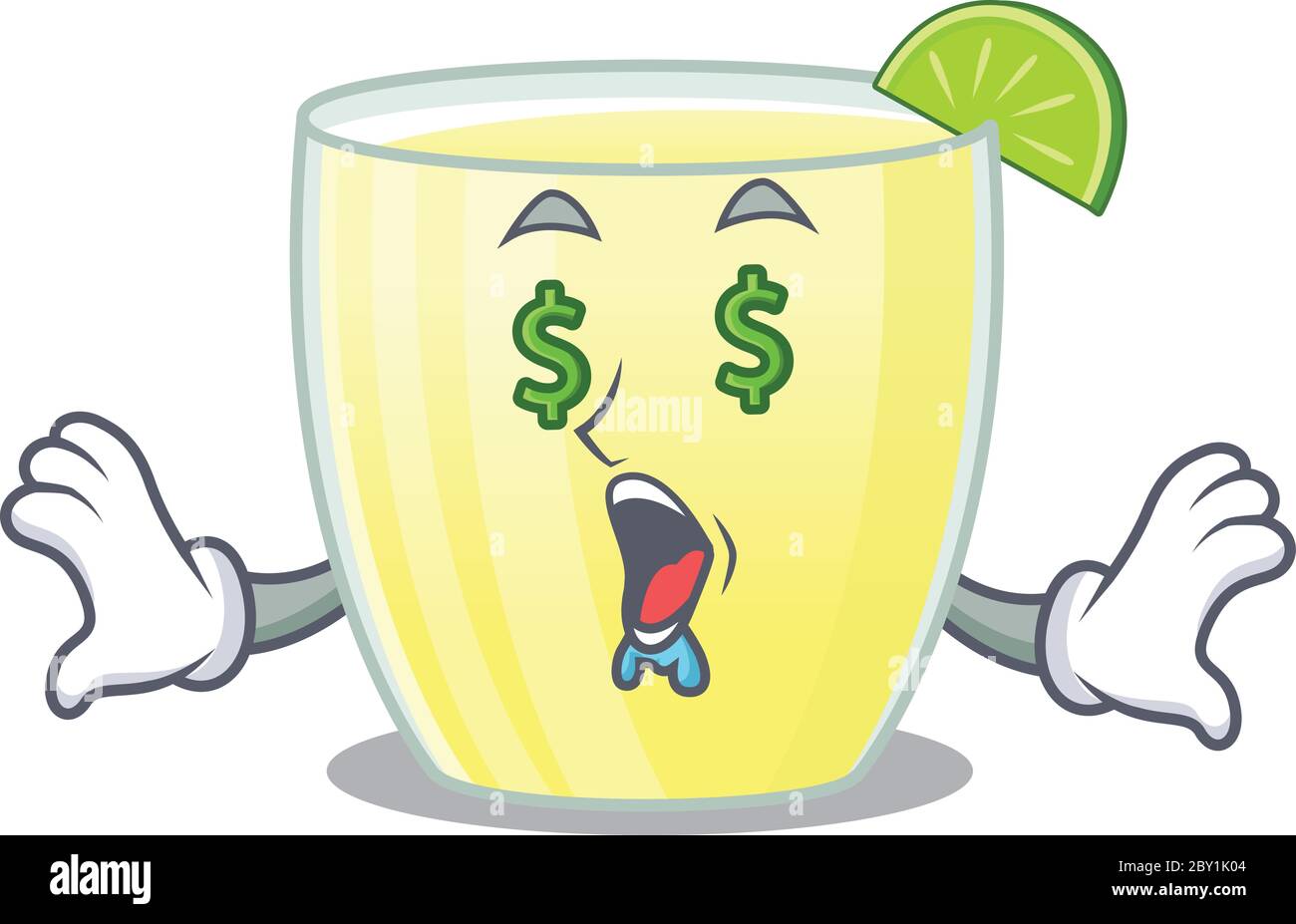wealthy cartoon character concept of daiquiri cocktail with money eyes ...