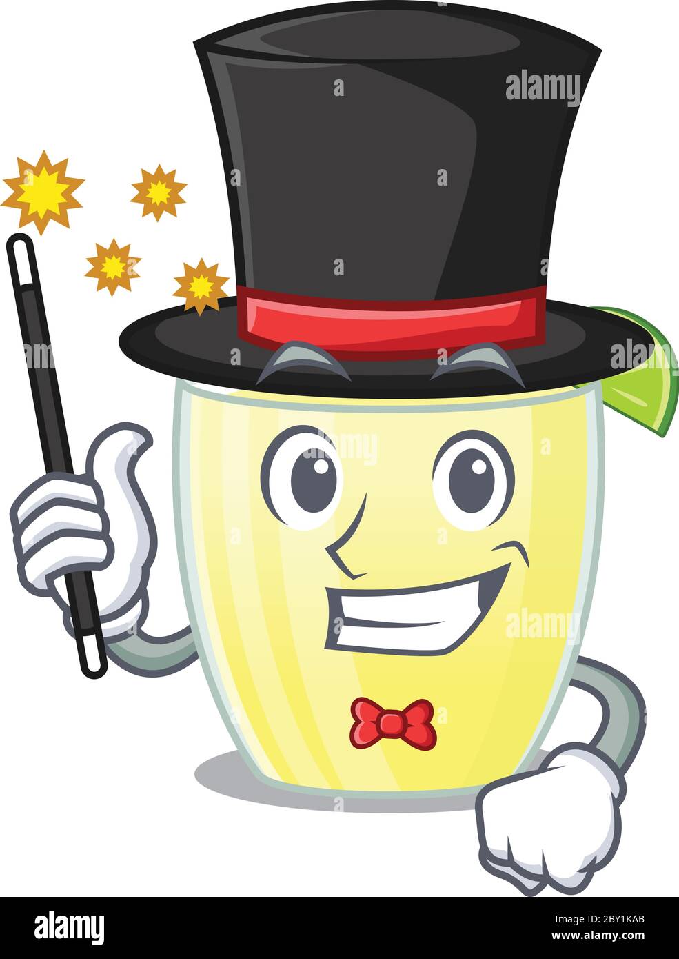 A gorgeous smart Magician of daiquiri cocktail cartoon design style ...