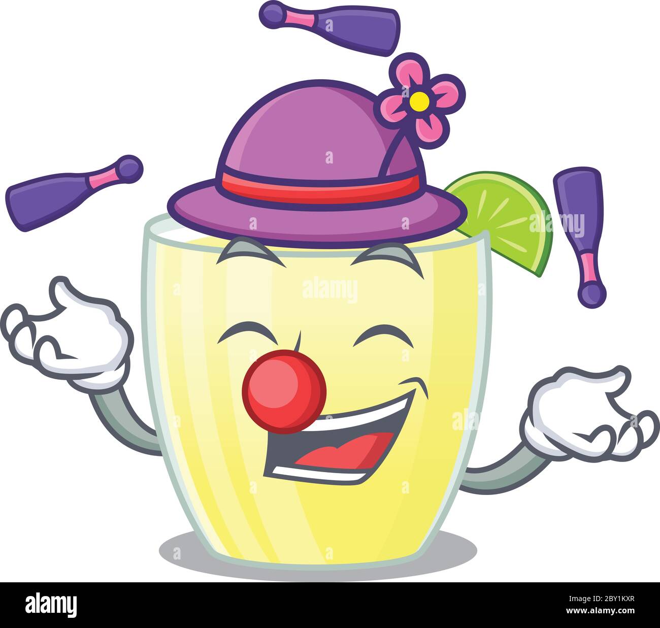 A daiquiri cocktail cartoon design style succeed playing juggling Stock ...