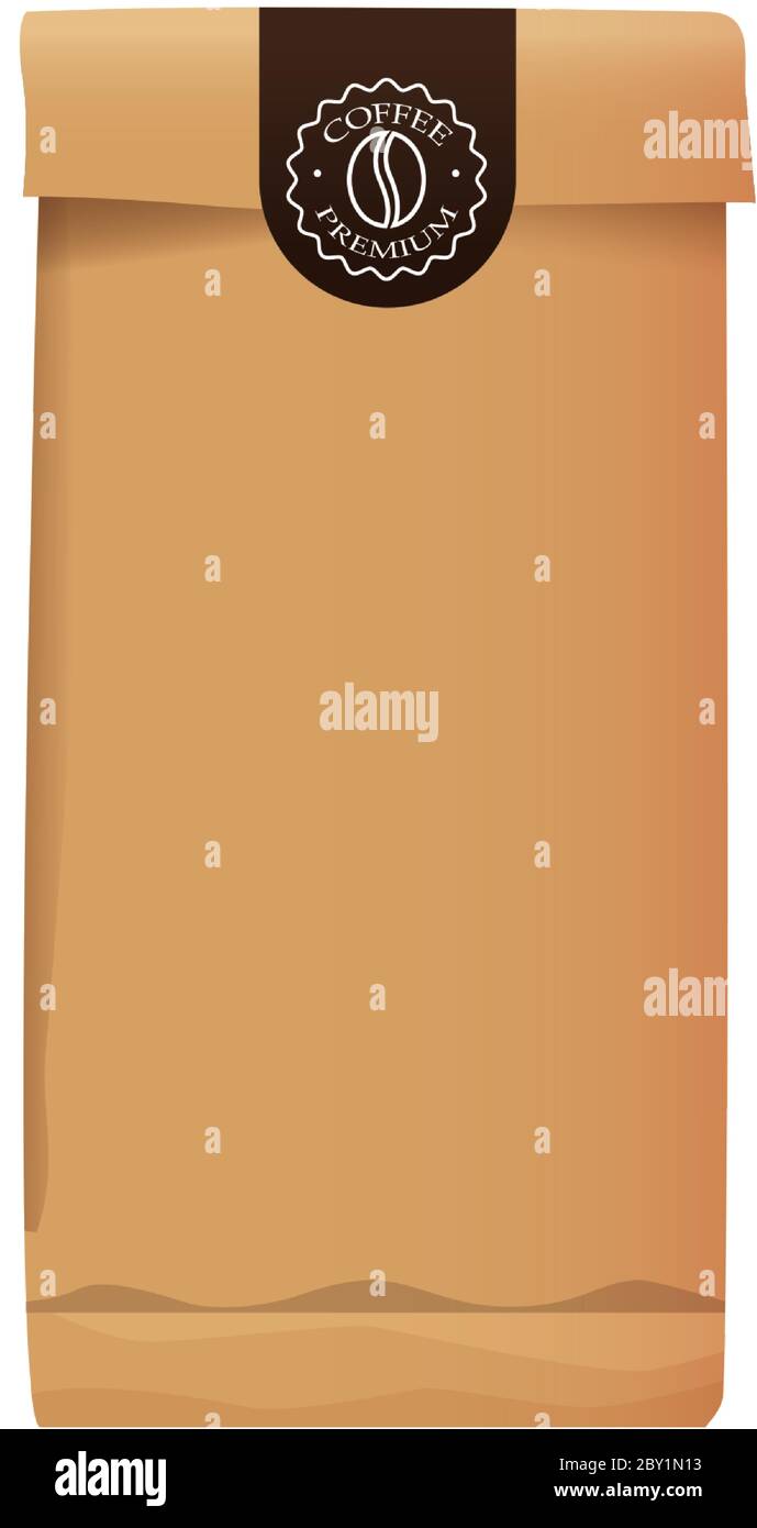 coffee paper bag elegant packing product vector illustration design ...
