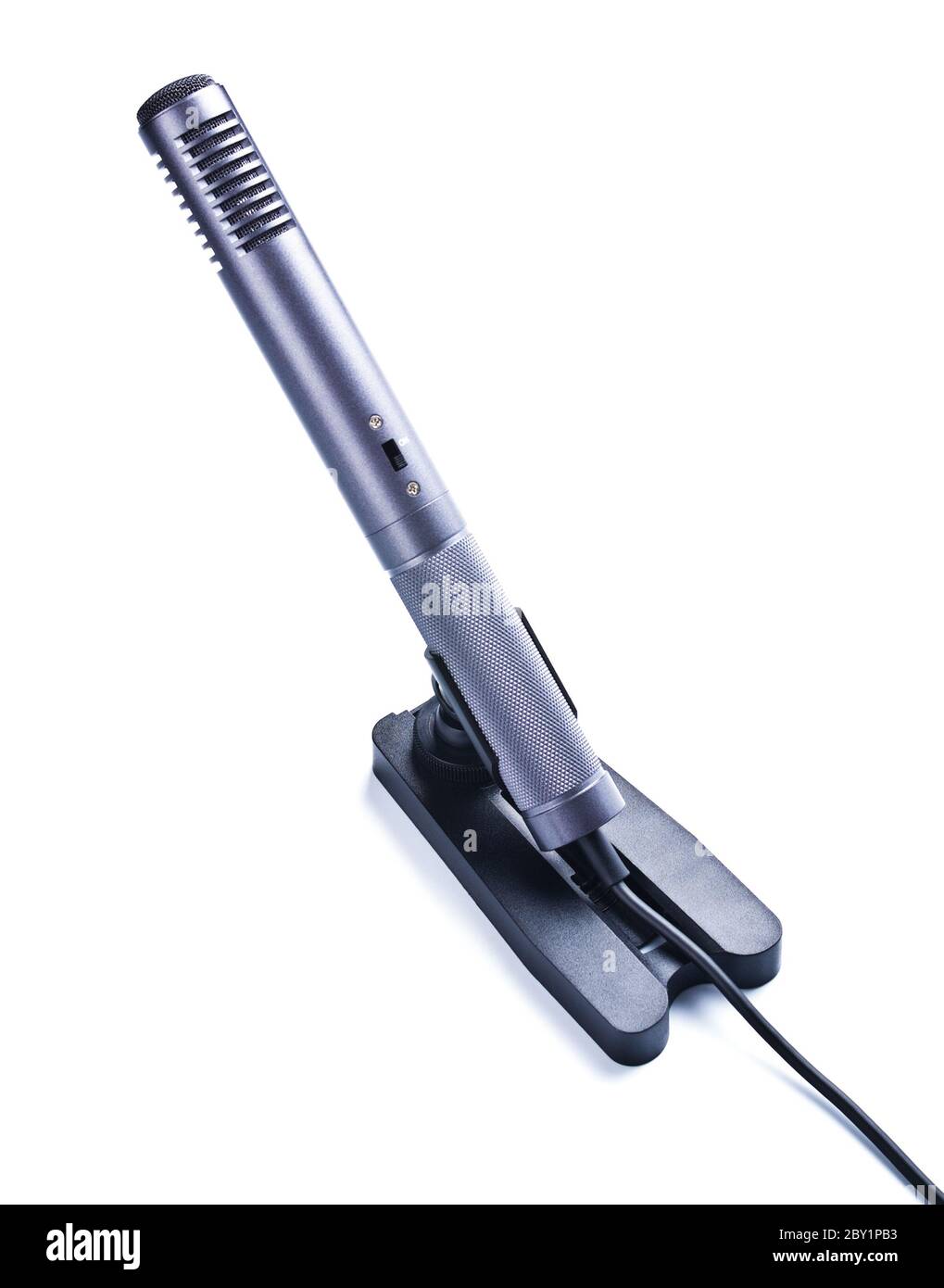 gray condenser microphone on stand Stock Photo - Alamy