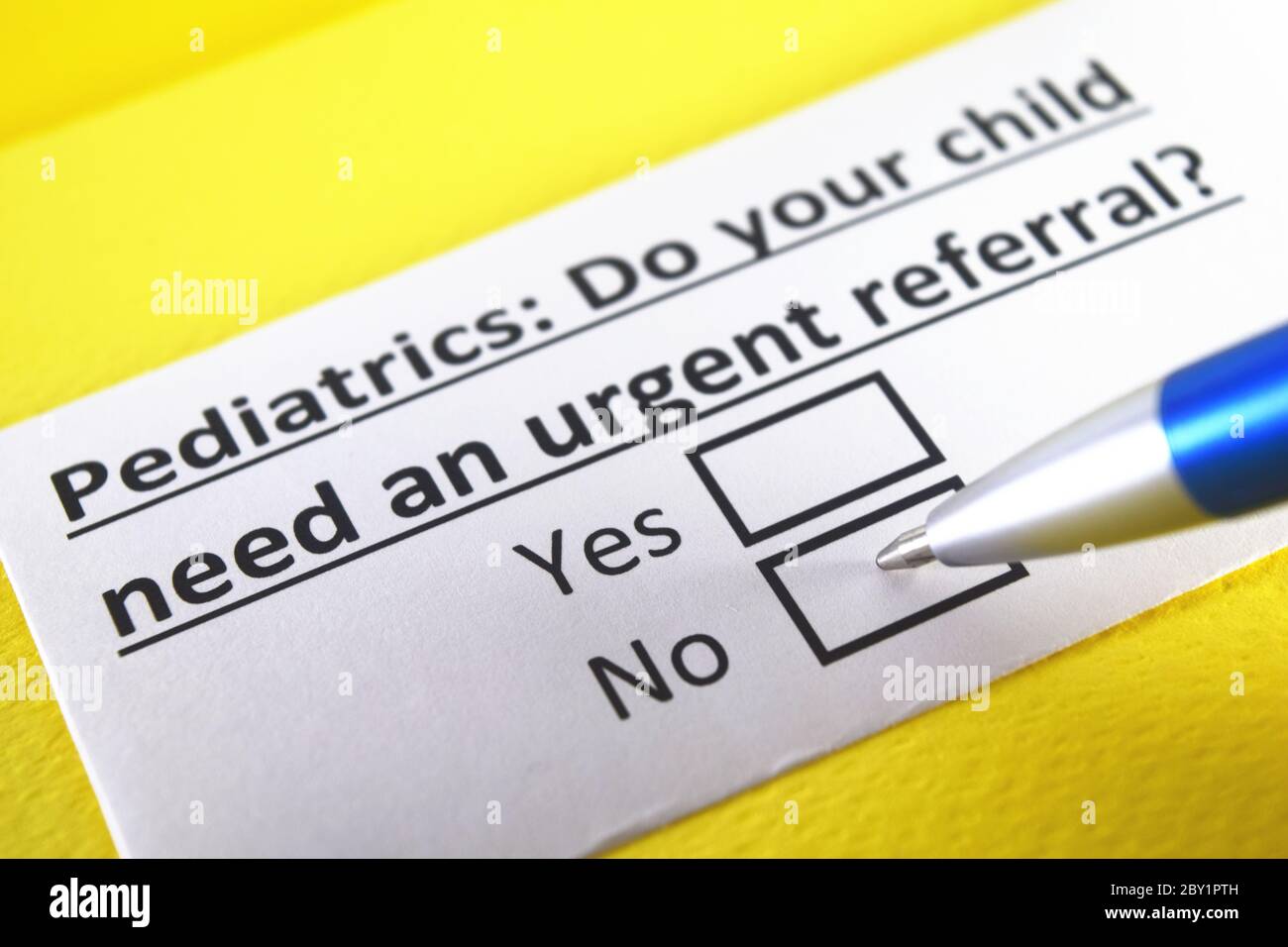 One person is answering question about pediatrics Stock Photo - Alamy