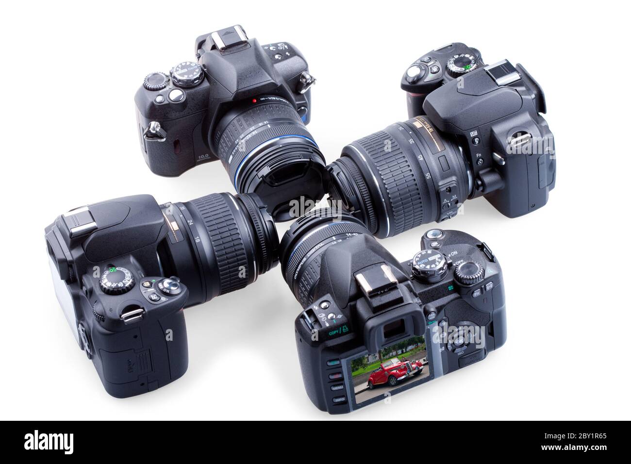 photo camera isolated on white Stock Photo - Alamy