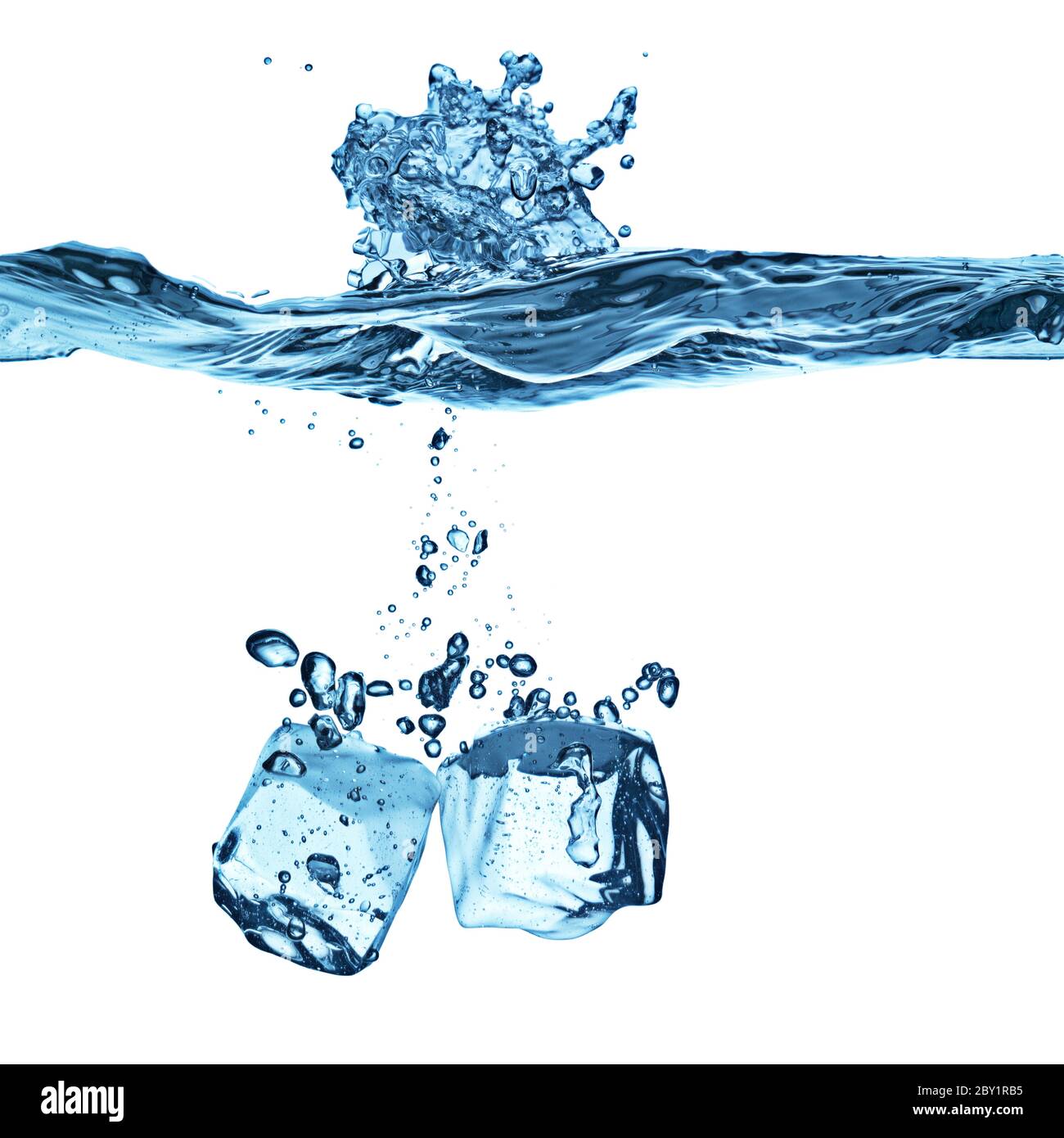 ice cube dropped, isolated on white Stock Photo - Alamy