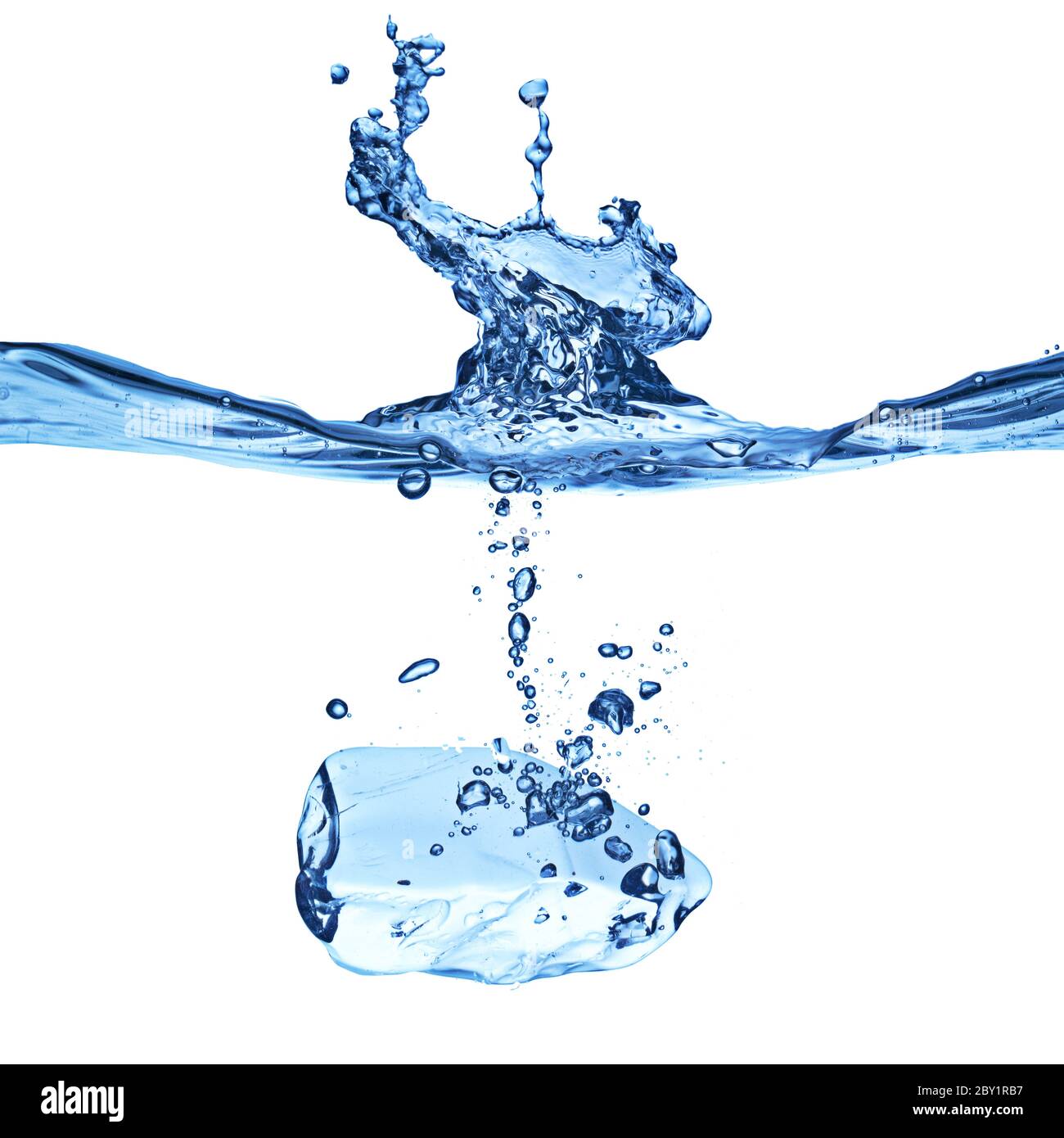 ice cube dropped, isolated on white Stock Photo - Alamy