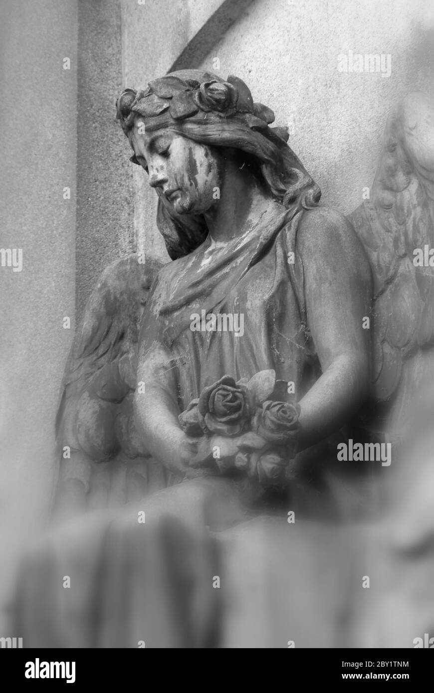 Sad statue Black and White Stock Photos & Images - Alamy