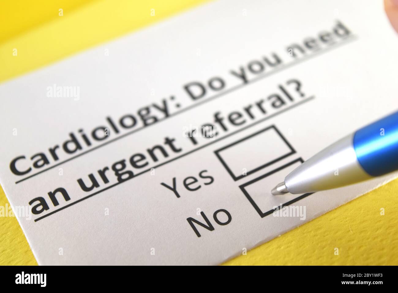 One person is answering question about cardiology Stock Photo - Alamy
