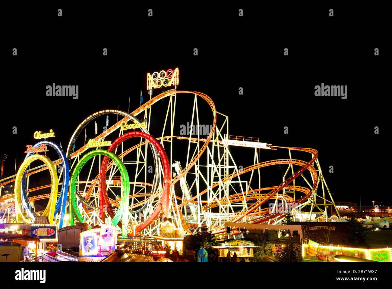 Roller coaster at night hi-res stock photography and images - Alamy