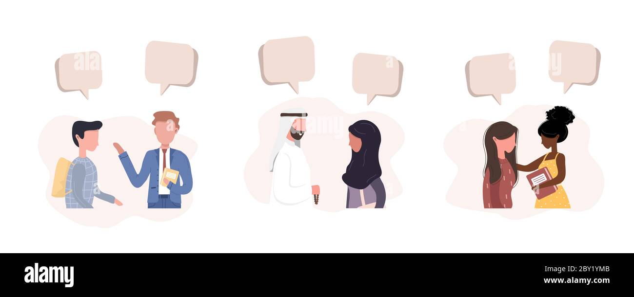 People talk to each other. Businessmen discuss social network. Friends ...