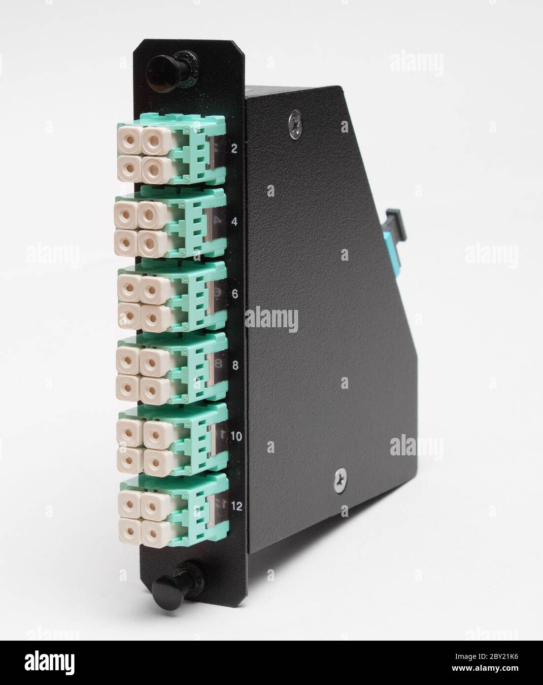 Fiber optic casette with LC connectors Stock Photo - Alamy