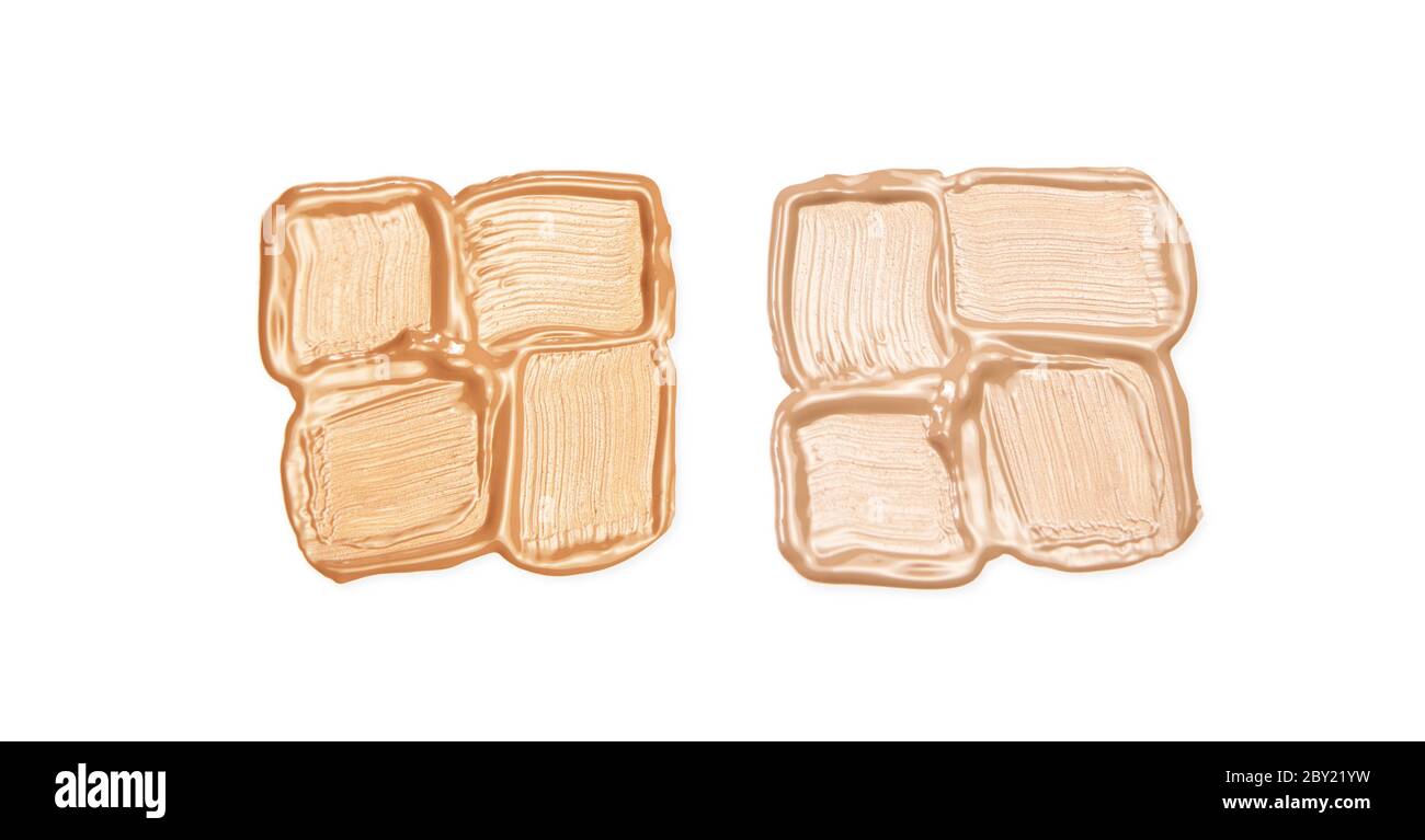 Different options for foundation. Concealer cream texture. Women ...