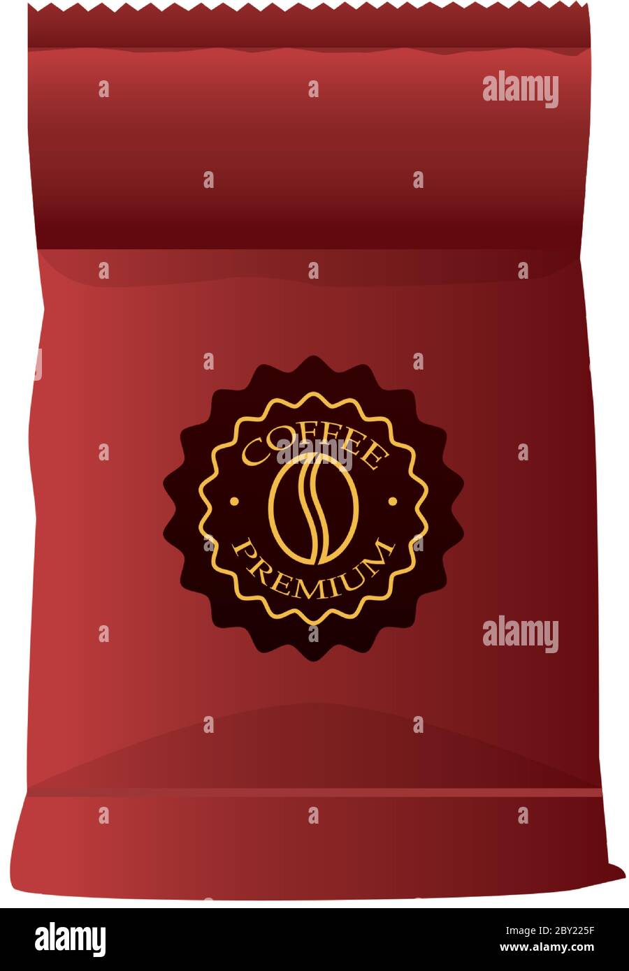 red coffee paper bag elegant packing product vector illustration design ...