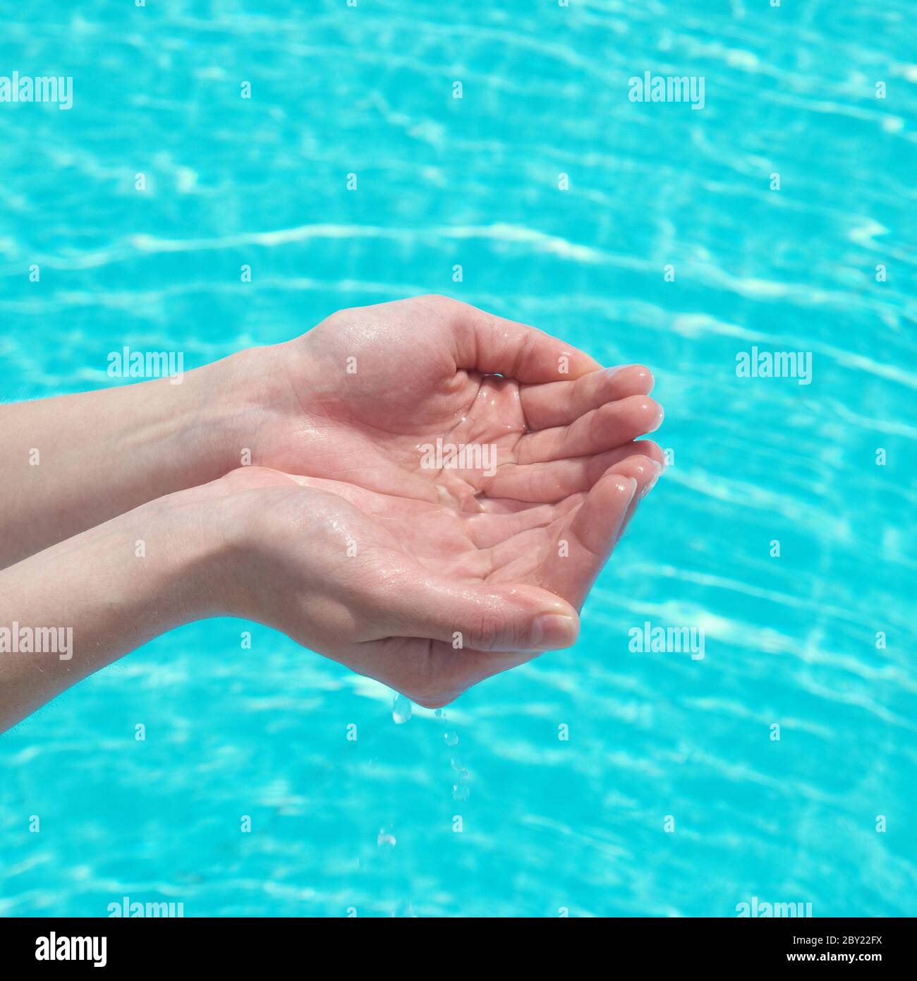 Human hands with water Stock Photo - Alamy