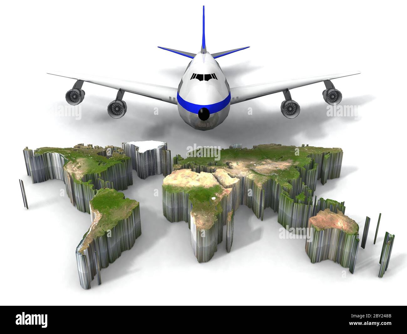 earth map and airplane Stock Photo - Alamy