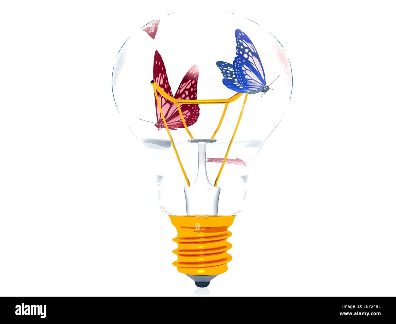 light bulb and butterfly Stock Photo - Alamy
