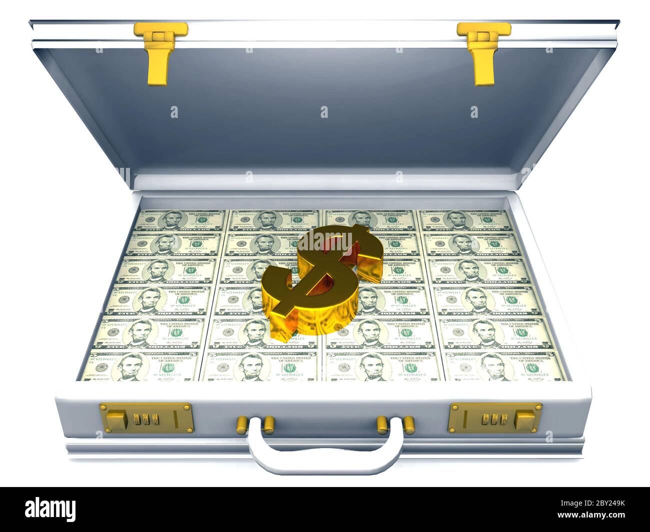 dollar and briefcase Stock Photo - Alamy
