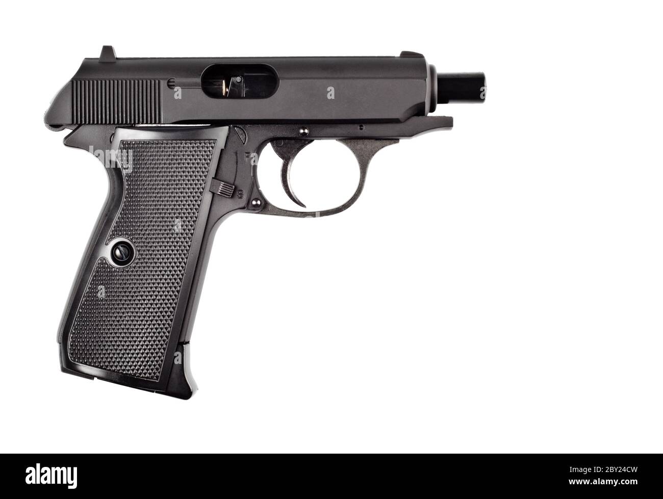 loaded black vintage police pistol Stock Photo - Alamy