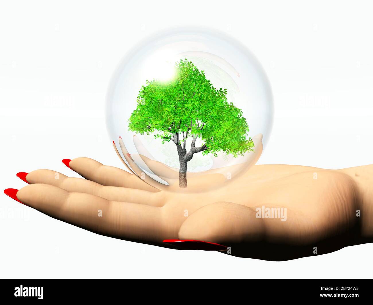 tree in a hand Stock Photo - Alamy